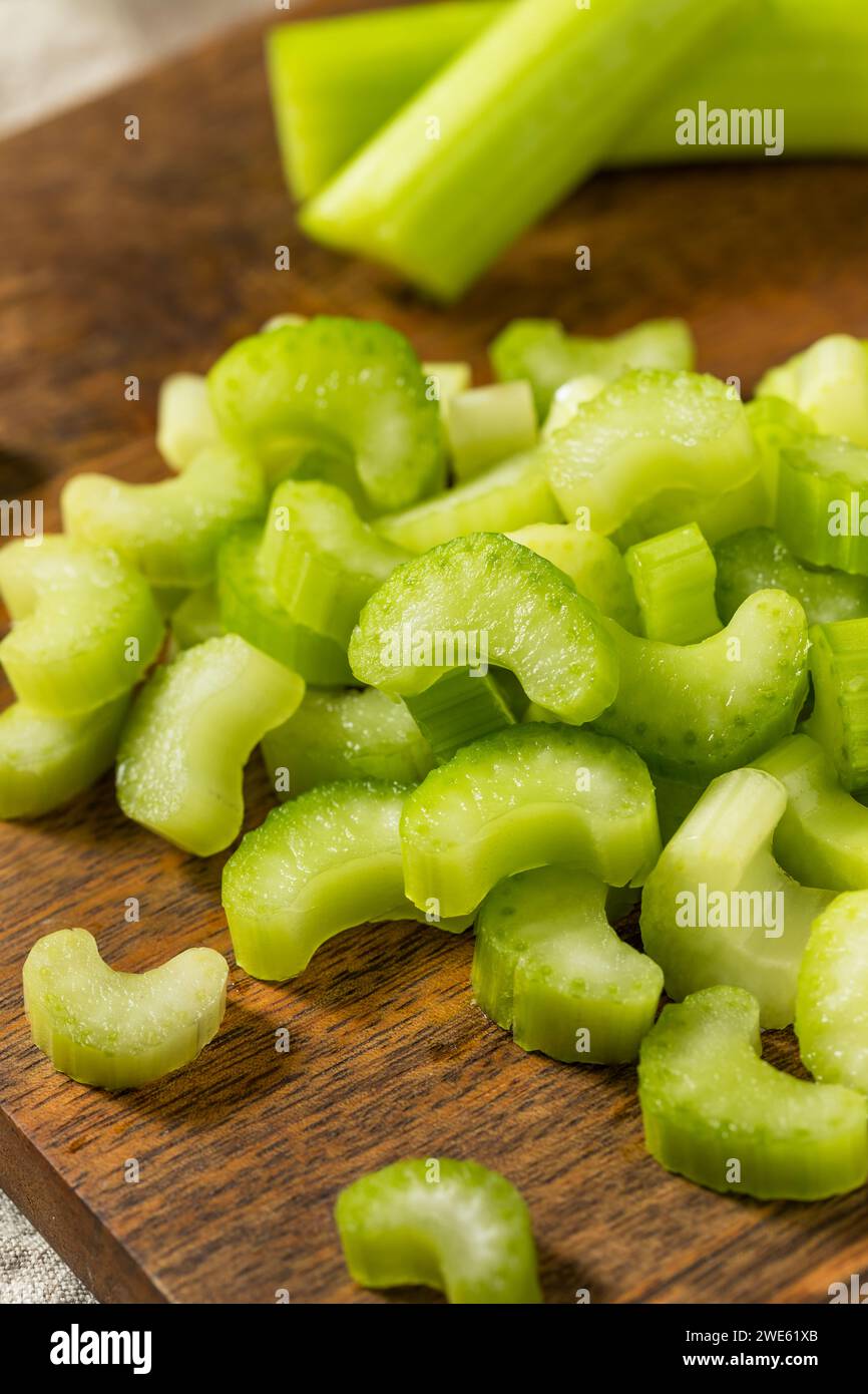 Homemade Organic Diced Chopped Celery Ready to Cook With Stock Photo ...