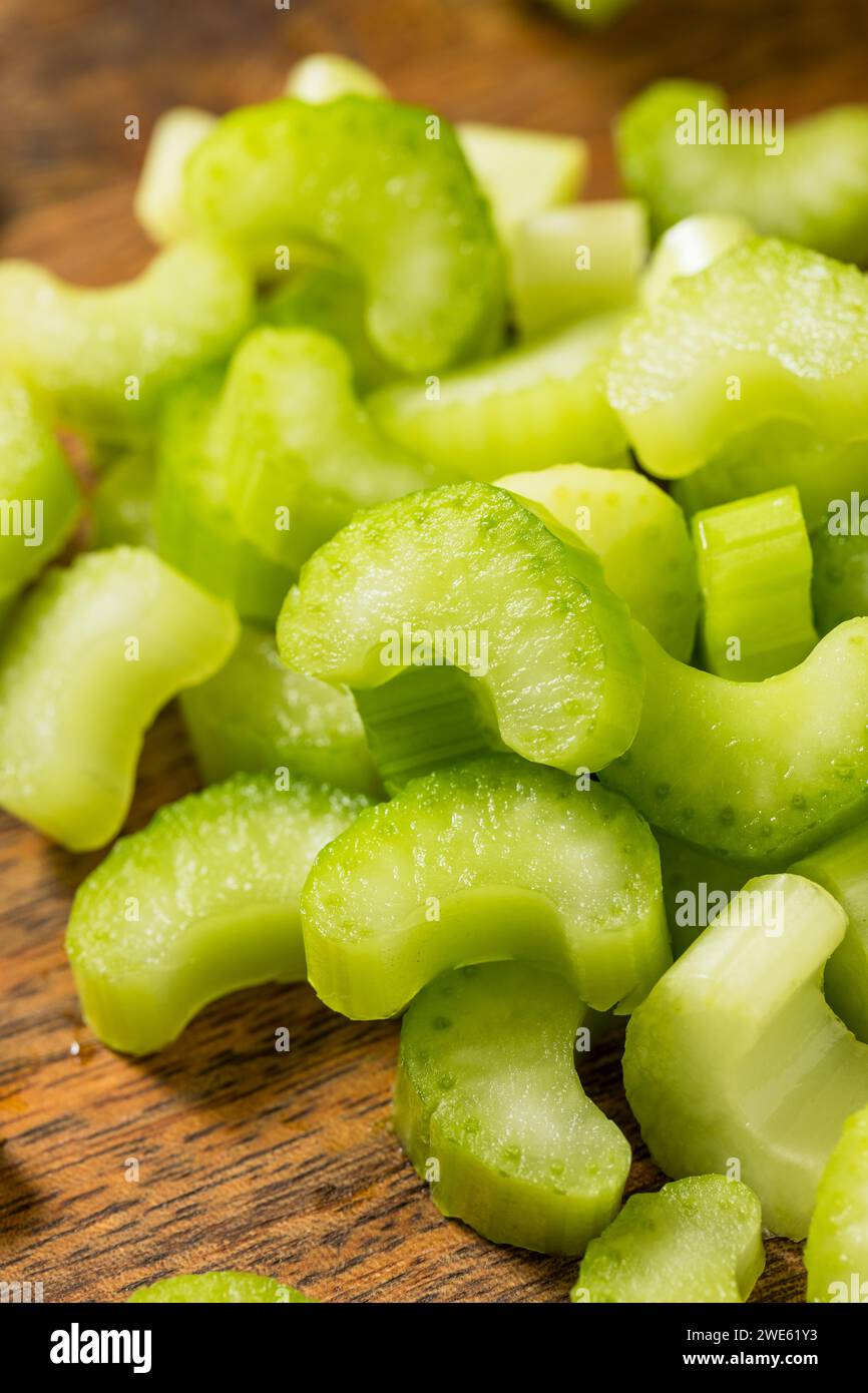 Homemade Organic Diced Chopped Celery Ready to Cook With Stock Photo ...