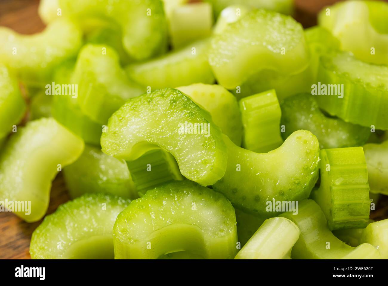 Homemade Organic Diced Chopped Celery Ready to Cook With Stock Photo ...