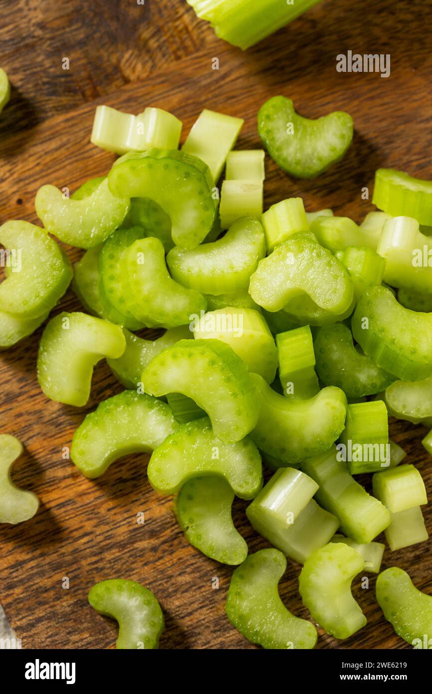 Homemade Organic Diced Chopped Celery Ready to Cook With Stock Photo ...