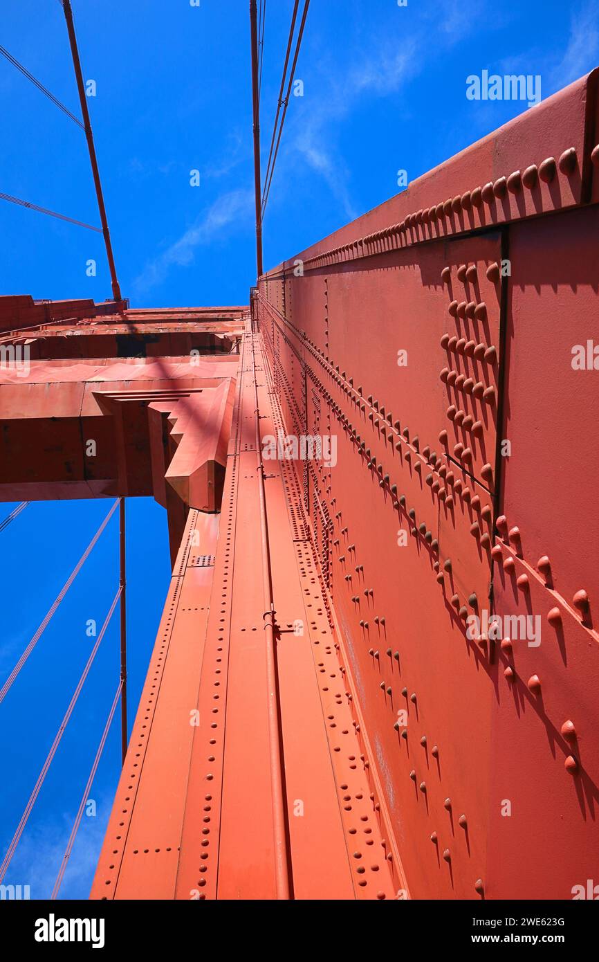 The Golden Gate Bridge in San Francisco - details of metal structure ...