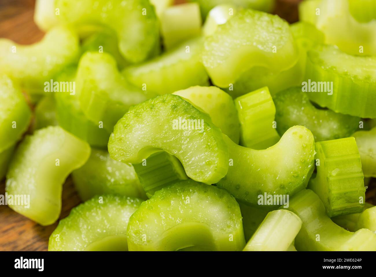 Homemade Organic Diced Chopped Celery Ready to Cook With Stock Photo ...