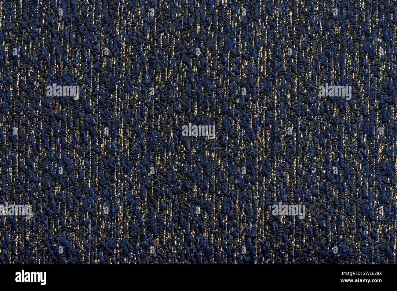 Blue and gold color textile texture macro close up view Stock Photo - Alamy