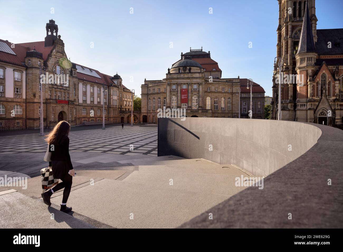 King Albert Museum, the opera house and St. Peter's Church on ...