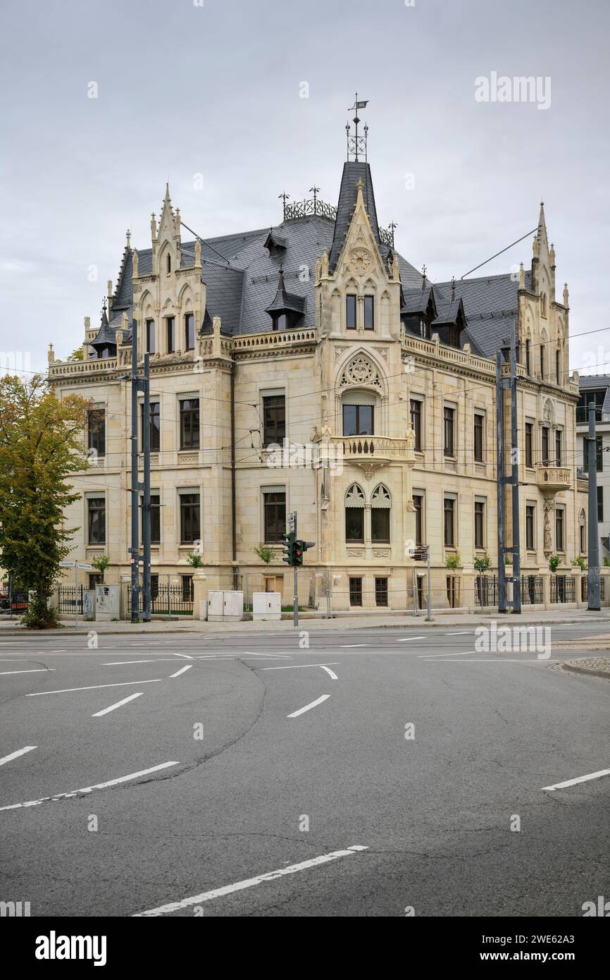 Historic building at the train station, Chemnitz, Saxony, Germany ...