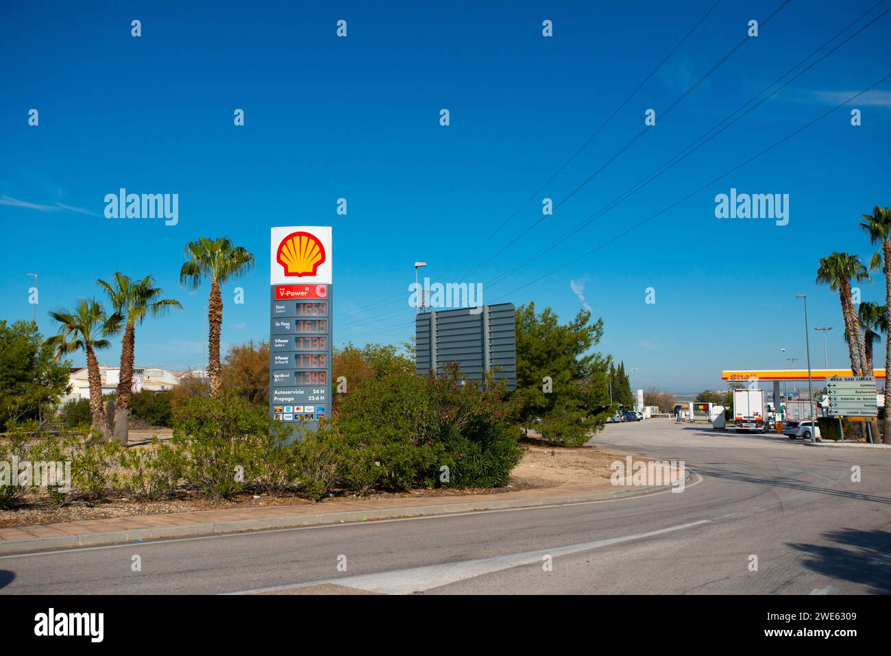 Gas station in Jaen, Spain Stock Photo - Alamy