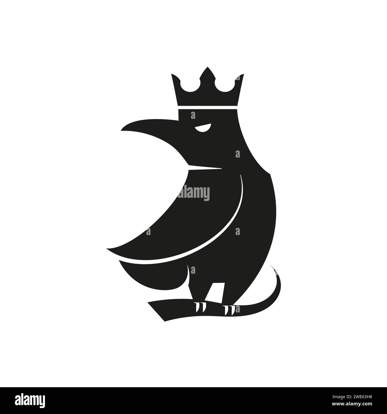 black raven crow logo design isolated on white background Stock Vector ...