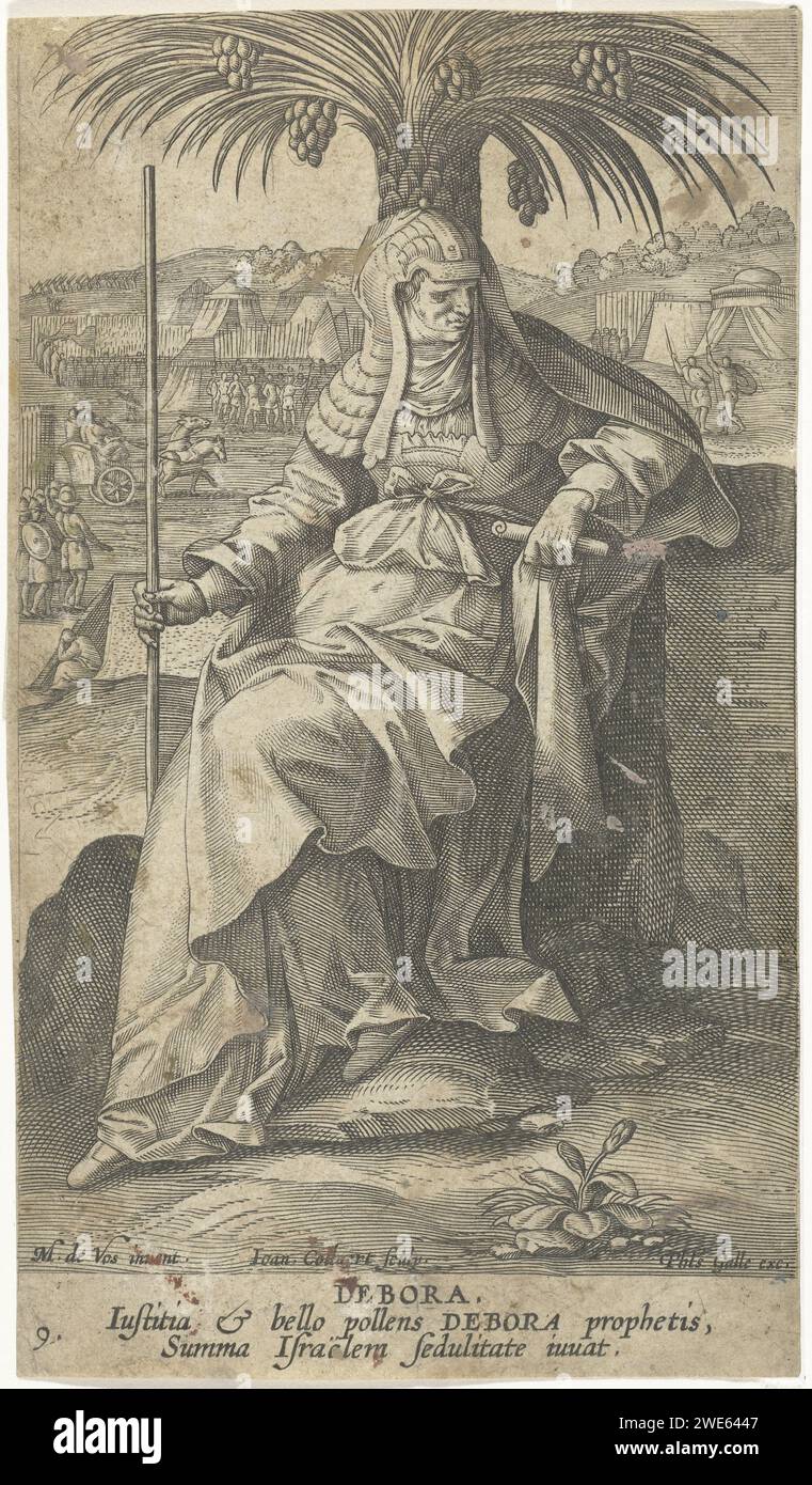 Debora, Jan Collaert (II), After Maerten de Vos, 1588 - 1595 print In ...
