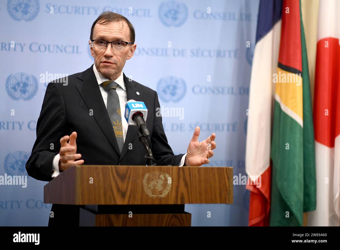 New York, USA. 23rd Jan, 2024. Espen Barth Eide, Minister for Foreign ...