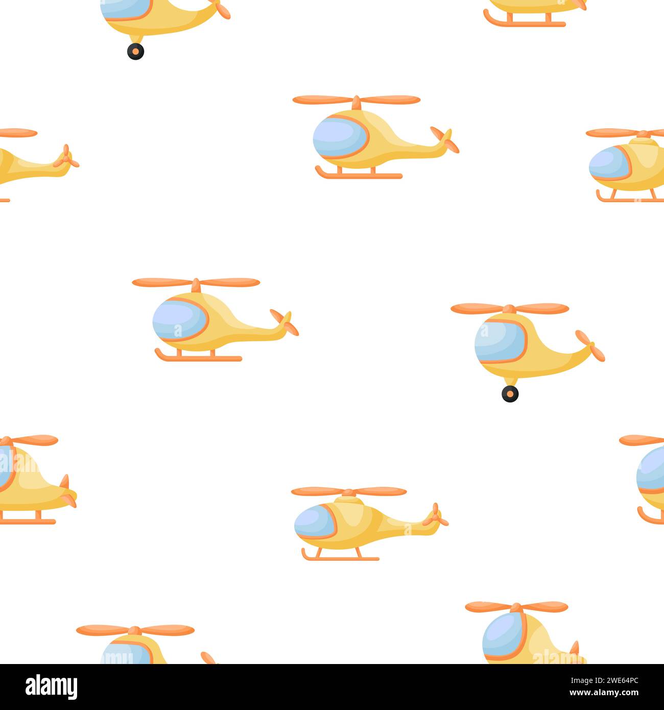 Cute children's seamless pattern with yellow hellicopters. Creative ...