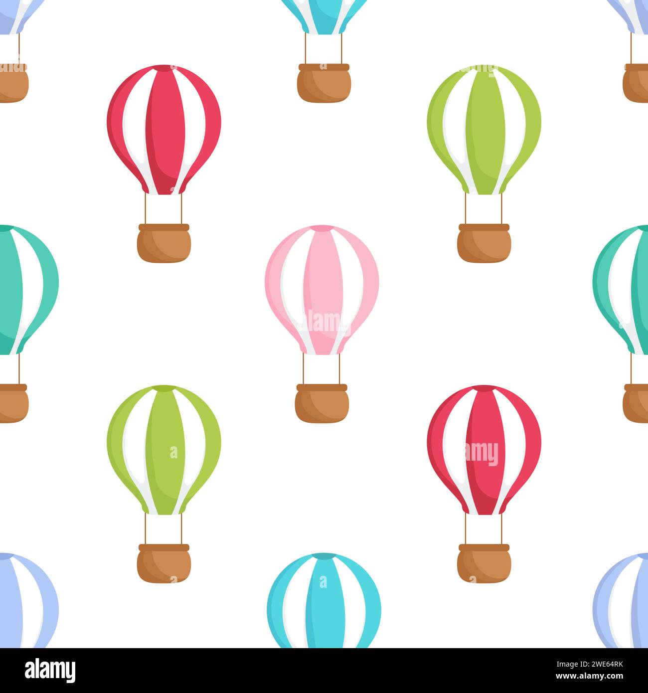 Cute children's seamless pattern with hot air balloons. Creative kids ...