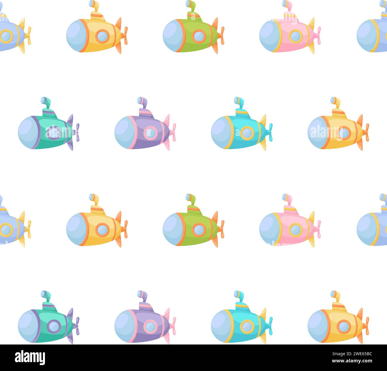 Cute children's seamless pattern with submarines. Creative kids texture ...