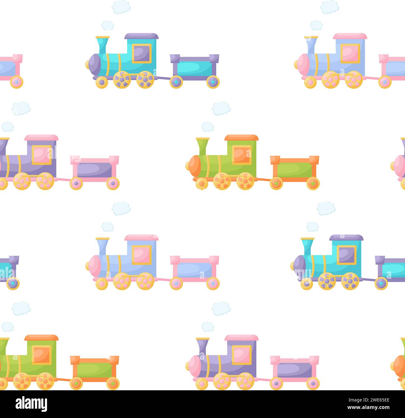 Cute children's seamless pattern with trains. Creative kids texture for ...