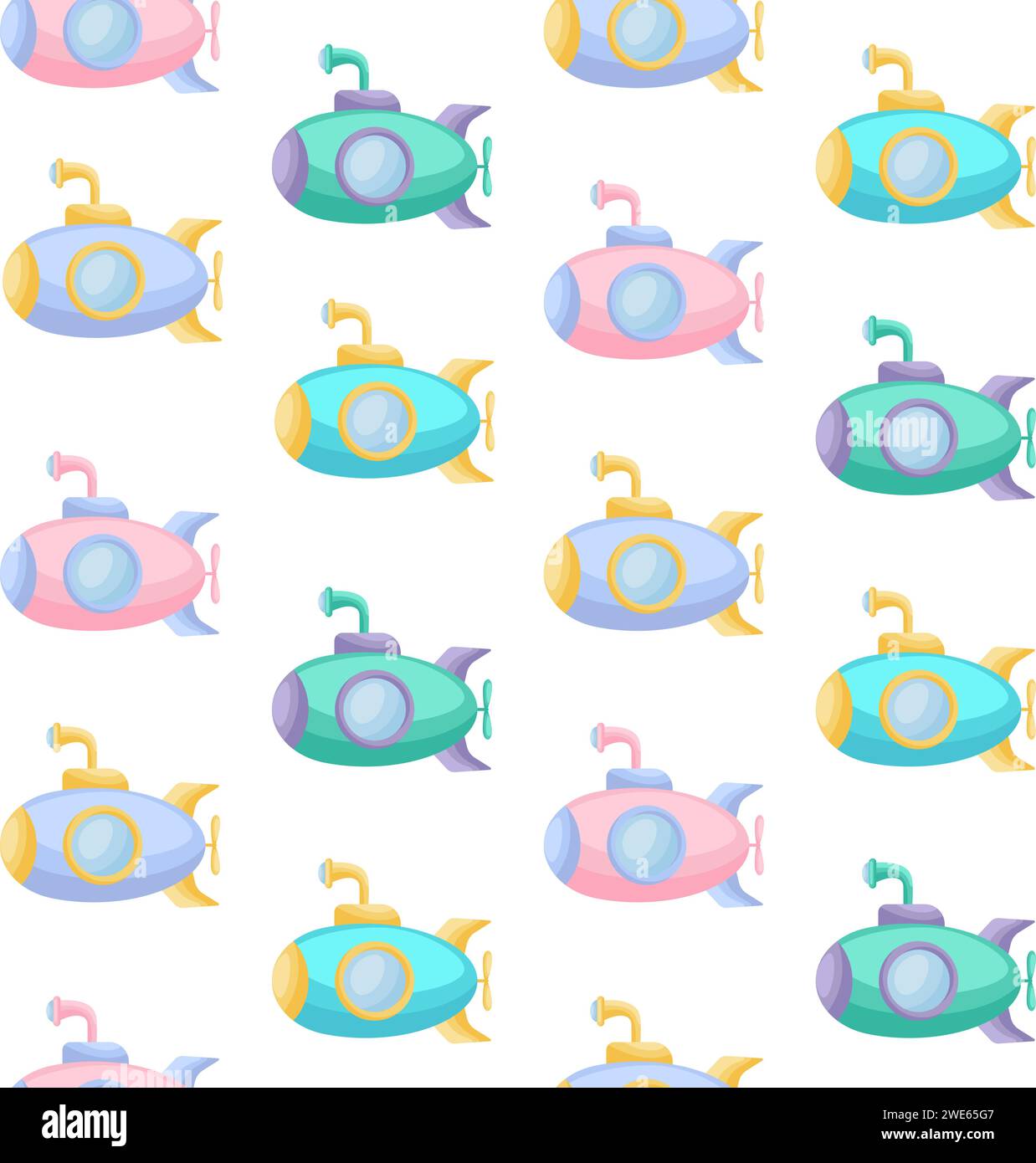 Cute children's seamless pattern with submarines. Creative kids texture ...