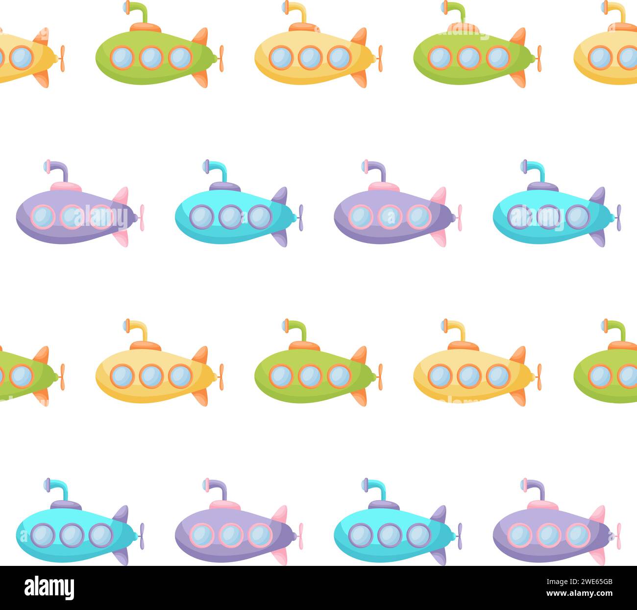Cute children's seamless pattern with submarines. Creative kids texture ...