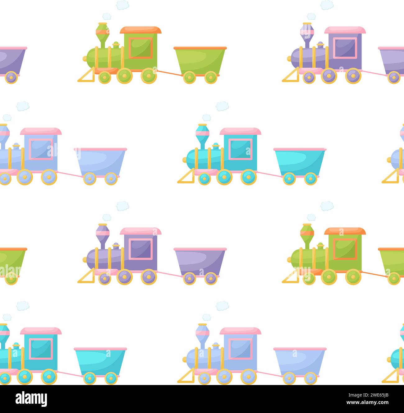 Cute children's seamless pattern with trains. Creative kids texture for ...