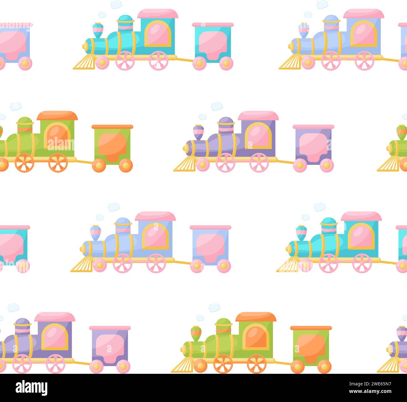 Cute children's seamless pattern with trains. Creative kids texture for ...