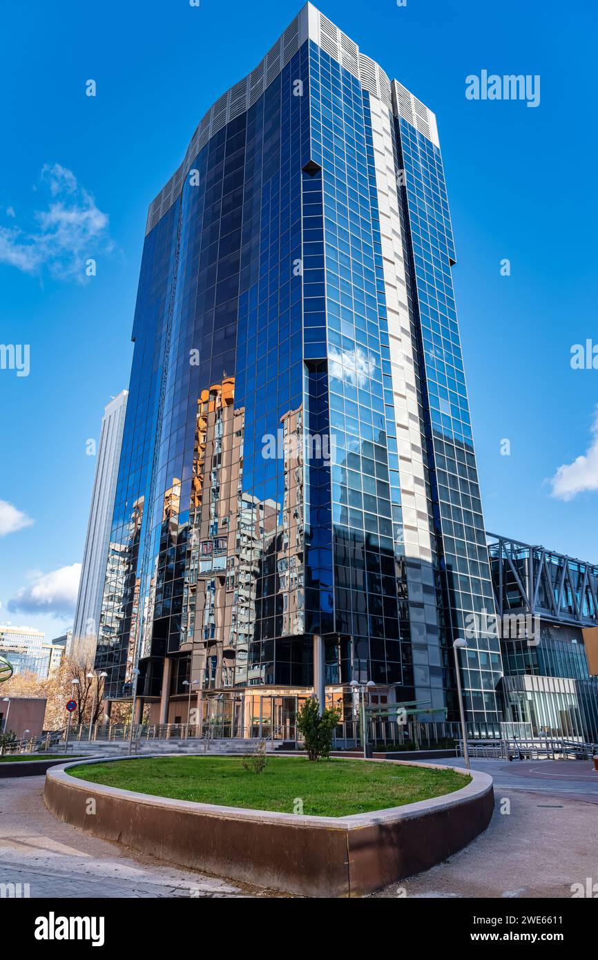 Modern high-rise buildings in the centre of Madrid, headquarters of ...