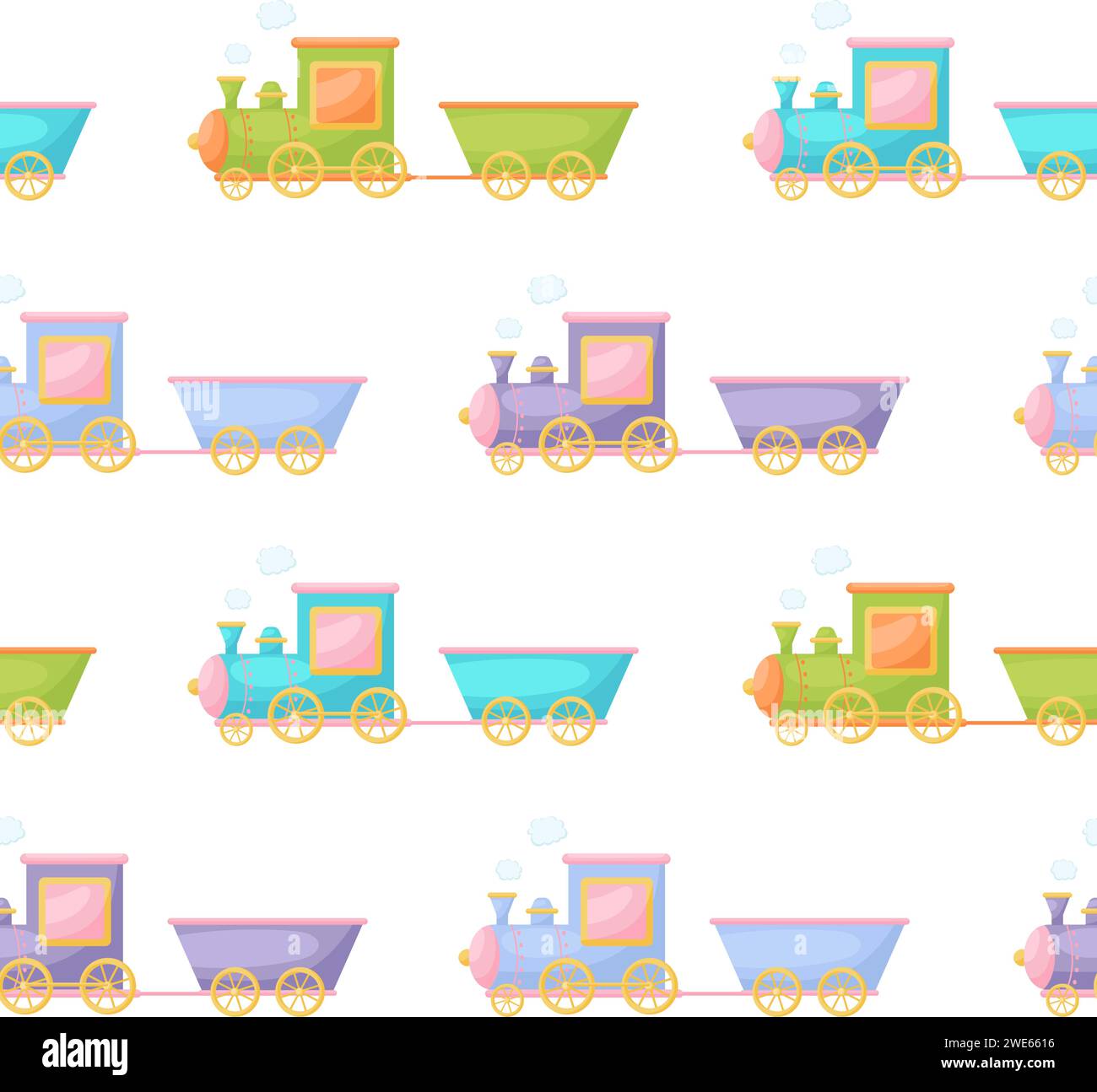 Cute children's seamless pattern with trains. Creative kids texture for ...