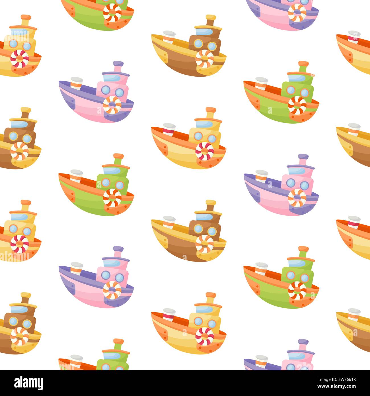 Cute children's seamless pattern with boats. Creative kids texture for ...