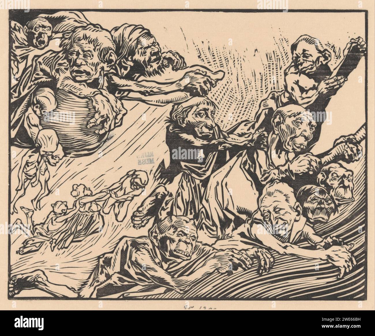 Floating fantasy scenes, Johannes Josephus Aarts, 1881 - 1934 print ...