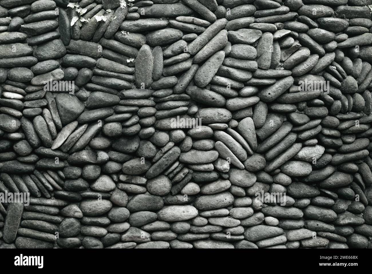Texture of gray round stacked stones Stock Photo - Alamy