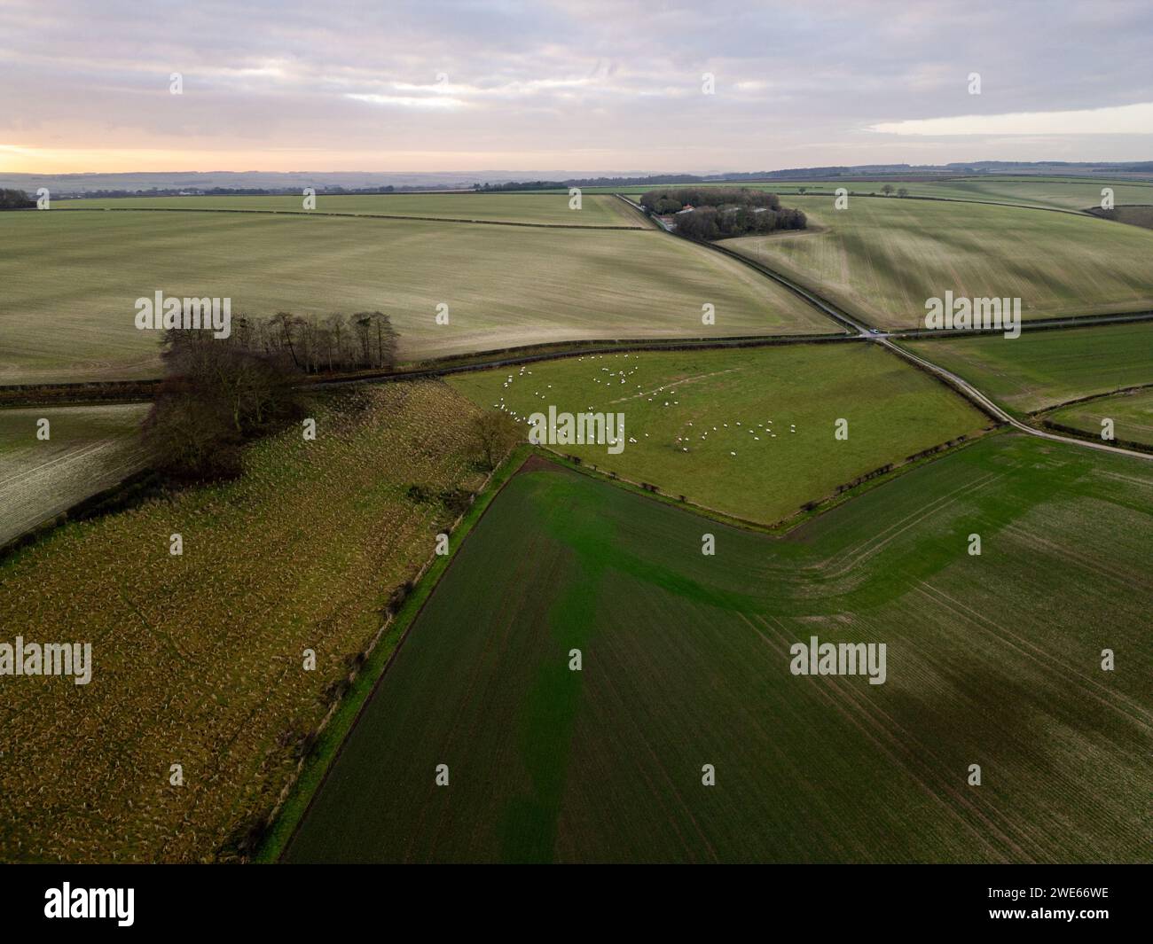 Aerial View of Yorkshire Wolds Stock Photo - Alamy