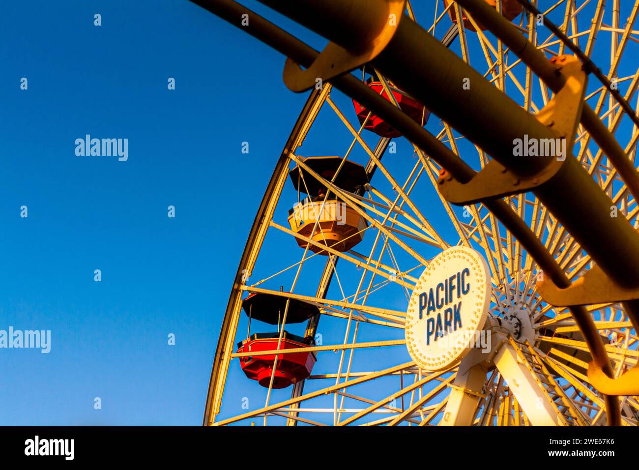 The Ferris wheel at Pacific Park on Santa Monica Pier, Santa Monica ...