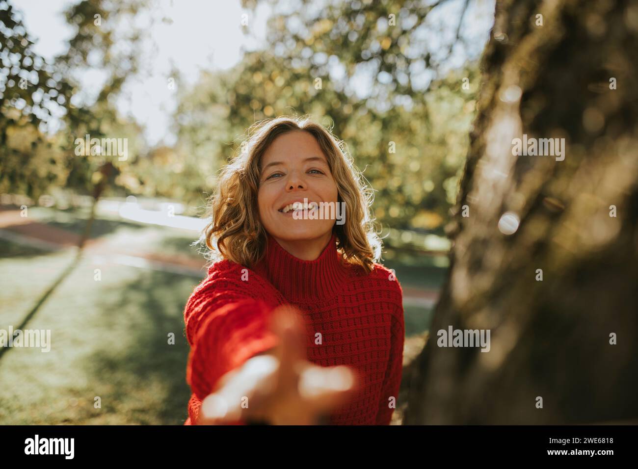 Hand reaching tree hi-res stock photography and images - Alamy