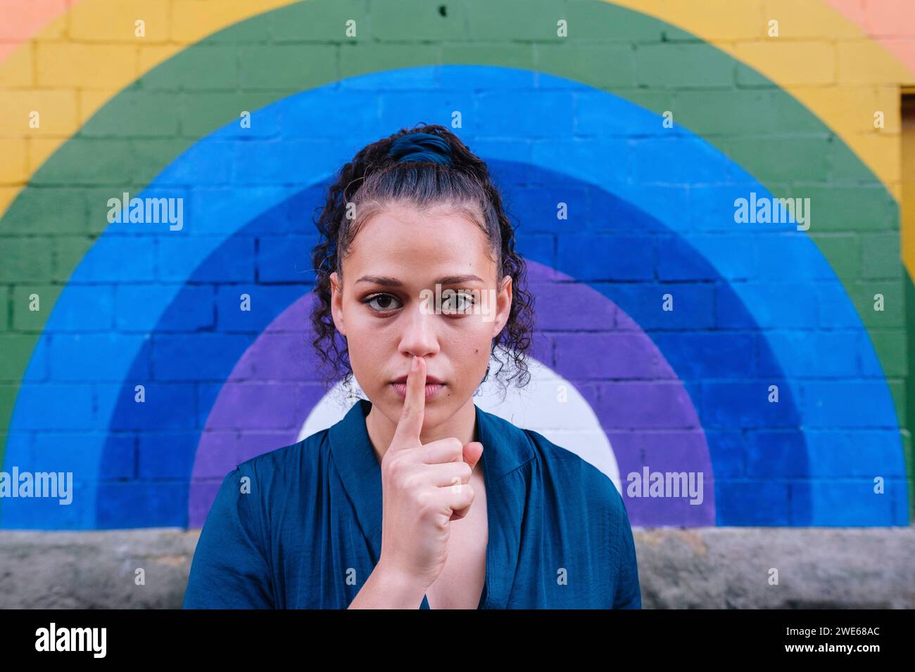 Finger on lips symbol hi-res stock photography and images - Alamy