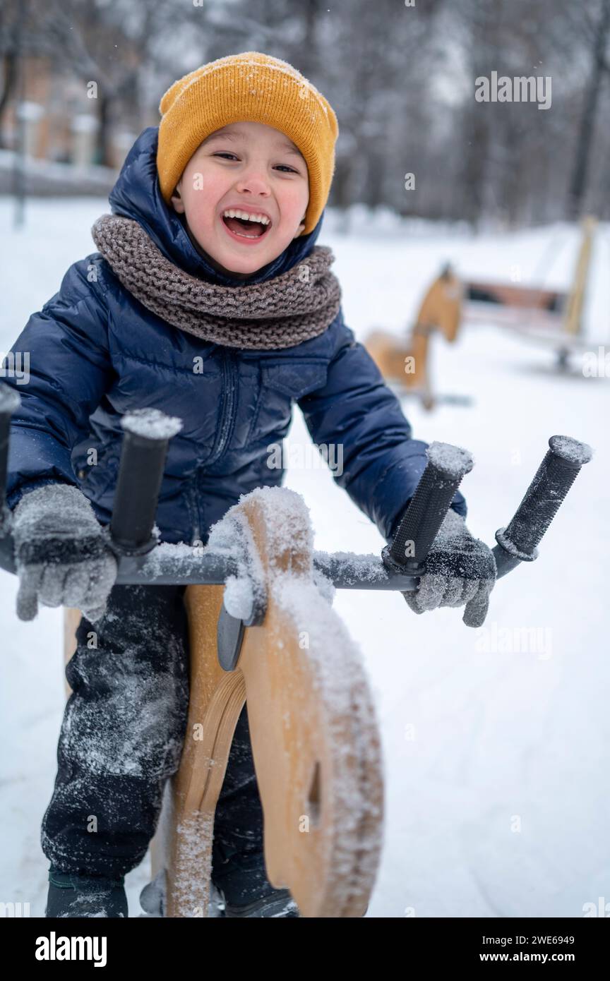 Rocking horse in playground hi-res stock photography and images - Alamy