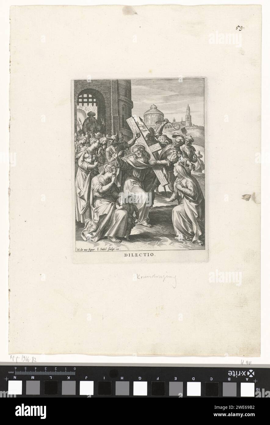 Crossing: Love, Johann Sadeler (I), After Maerten de Vos, 1585 - 1588 print Christ with the ...