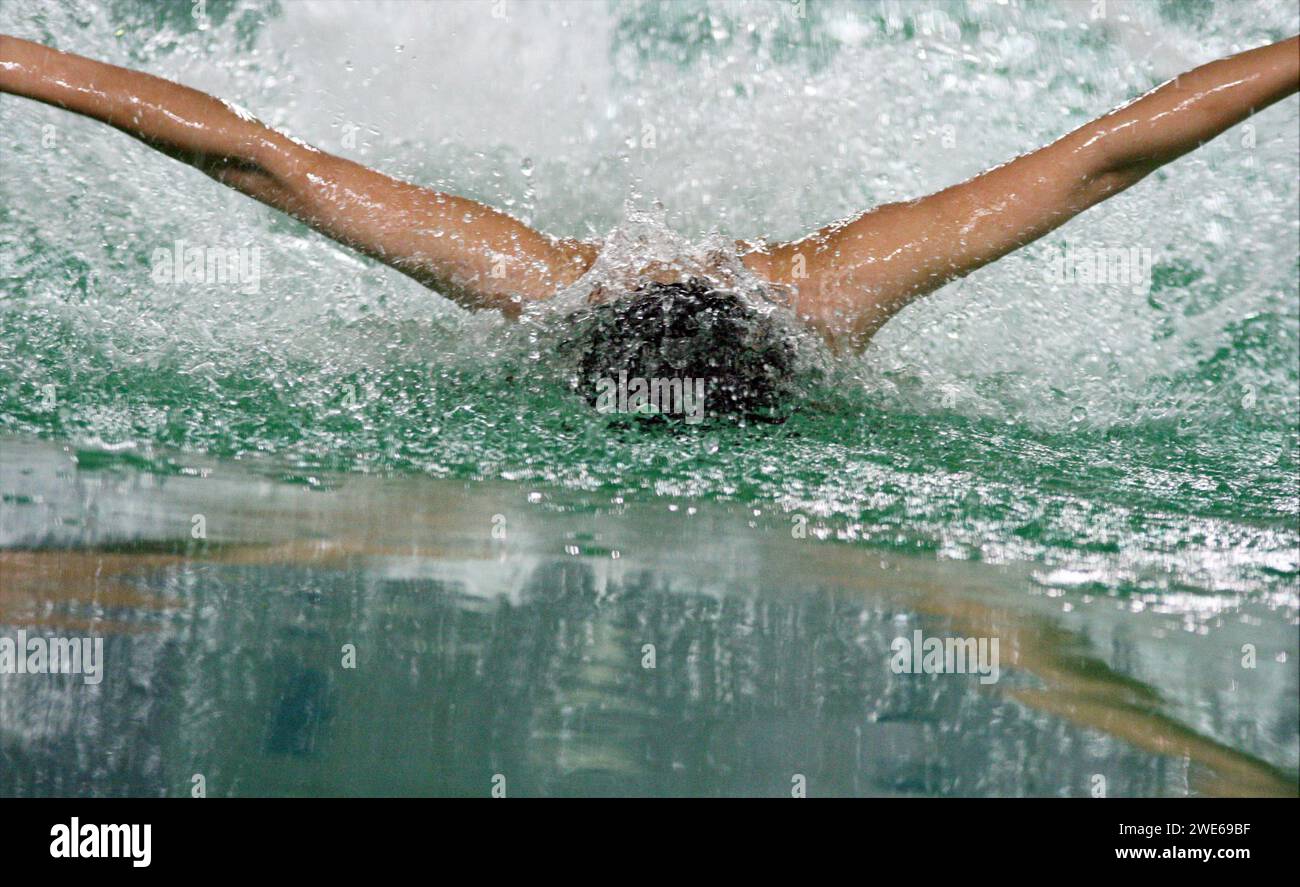 Butterfly swimming, stroke, dolphin kick Stock Photo - Alamy