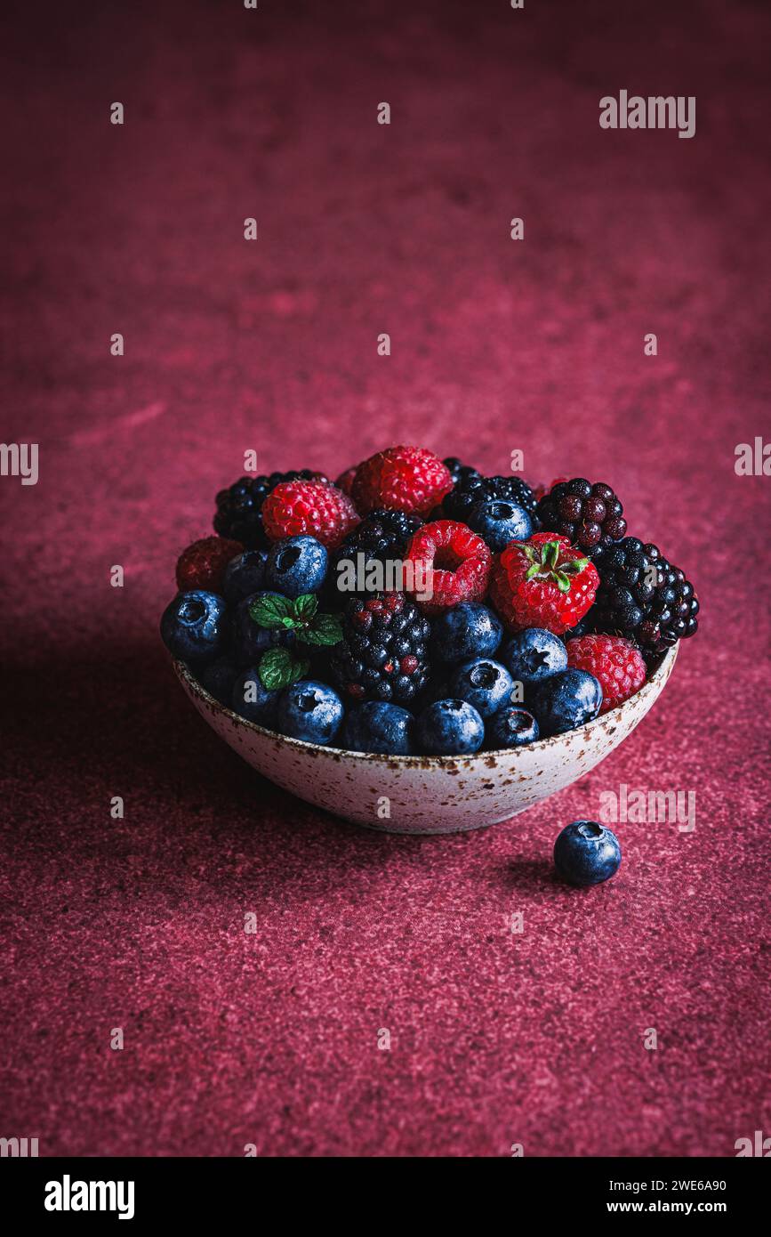 Mixed forest fruits Stock Photo - Alamy