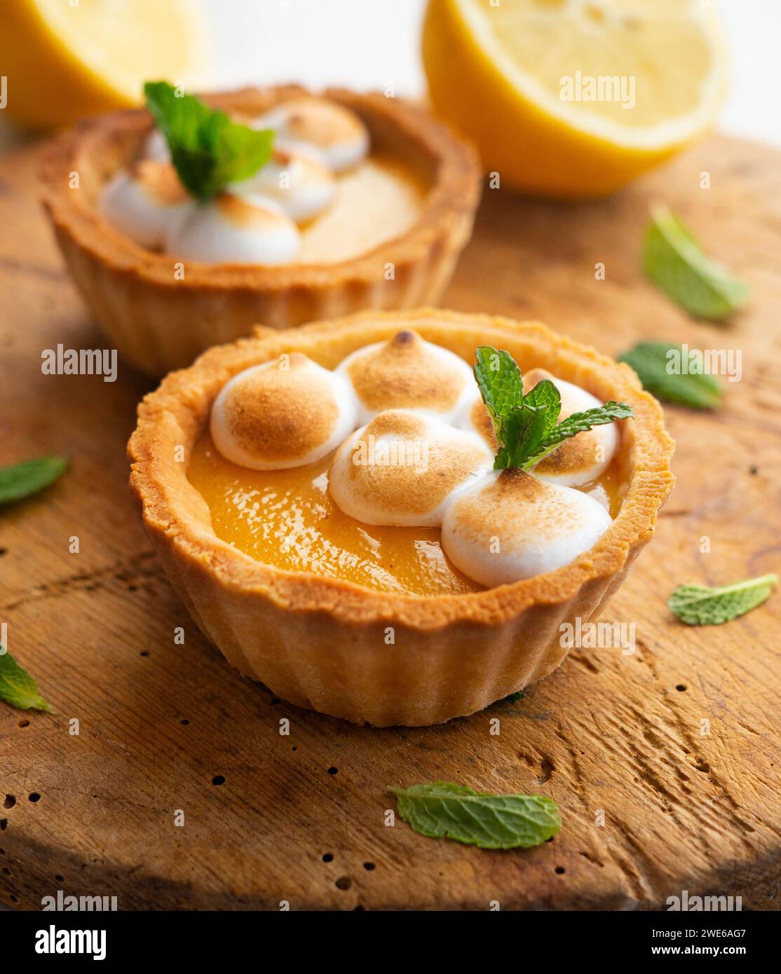 Small lemon tartlets with meringue Stock Photo - Alamy