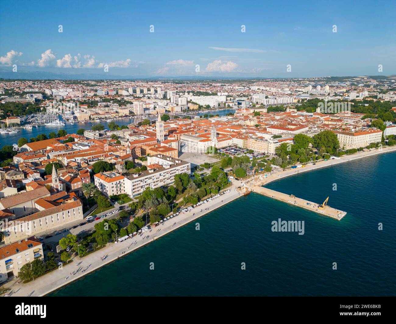 Croatia, Zadar, Aerial view of city promenade in summer Stock Photo - Alamy