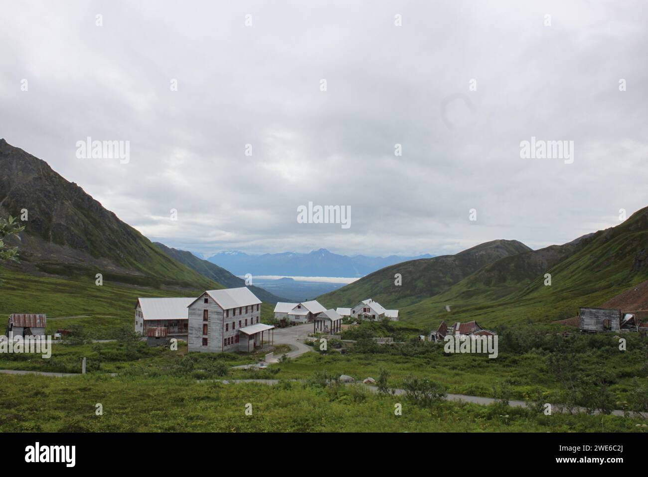 Hatcher Pass, Alaska gold mine buildings Stock Photo - Alamy