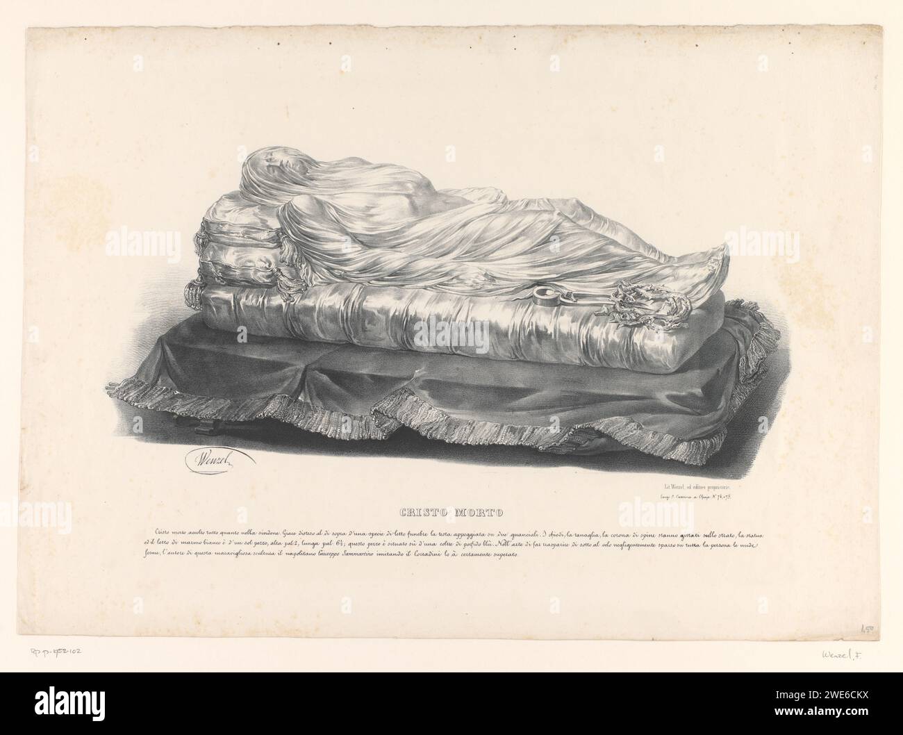 Sculpture of the Dead Christ, Francesco Wenzel, 1800 - 1899 print ...