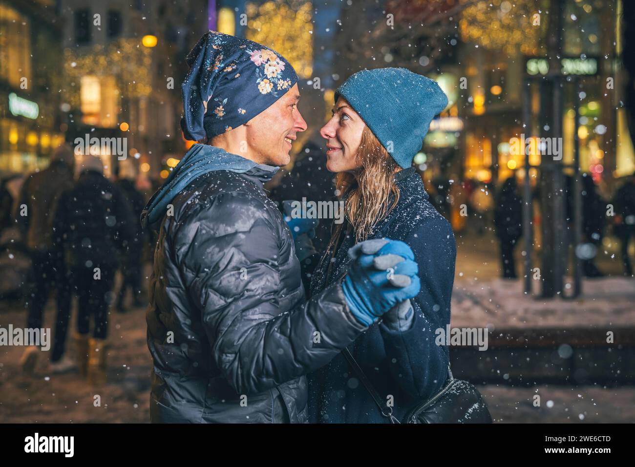 Dancing smiling holding hands enjoyment fun hi-res stock photography ...