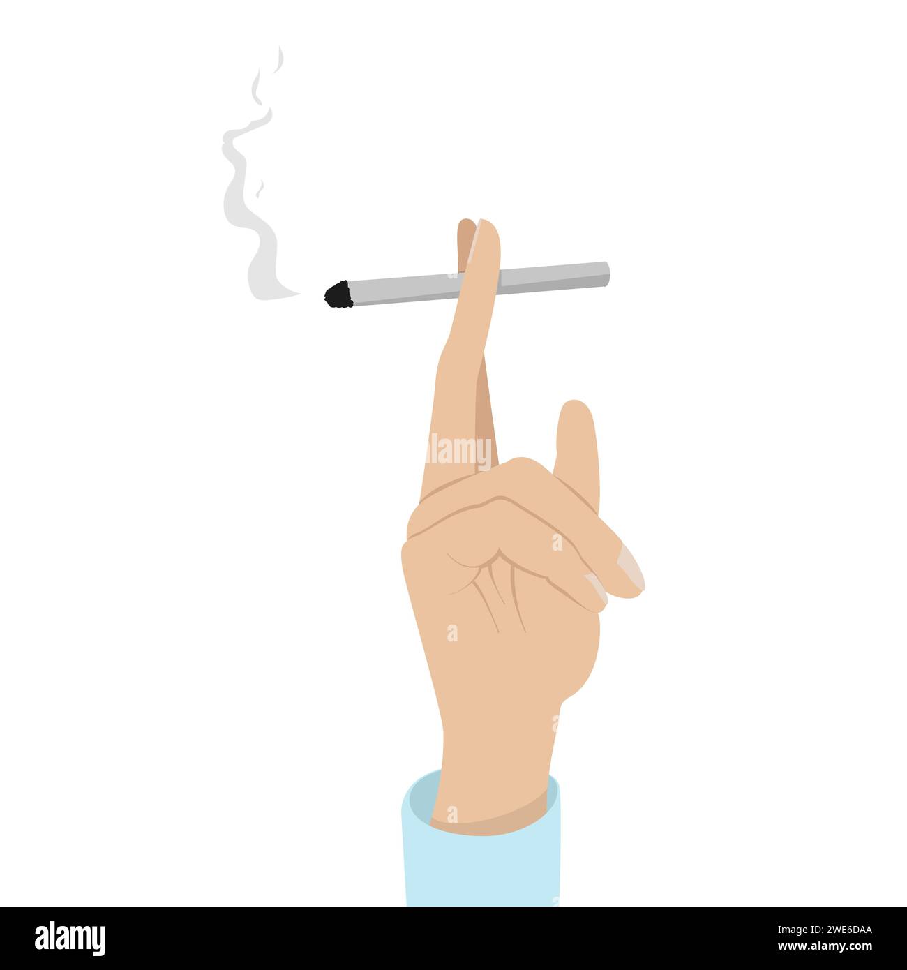 Hand with cigarette isolated illustration. Smoking weed Stock Vector ...