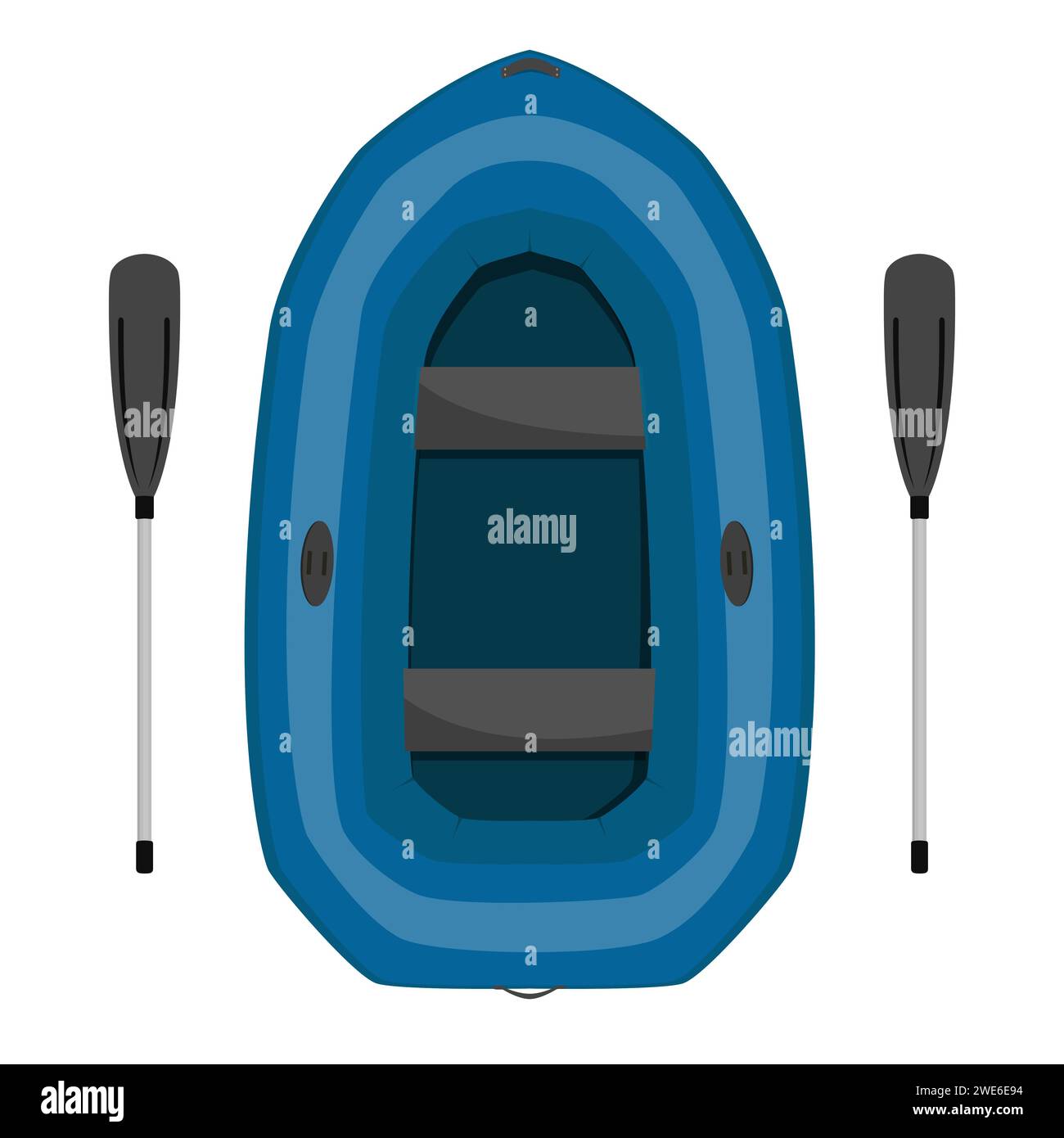 Inflatable boat and its paddles isolated illustration Stock Vector ...