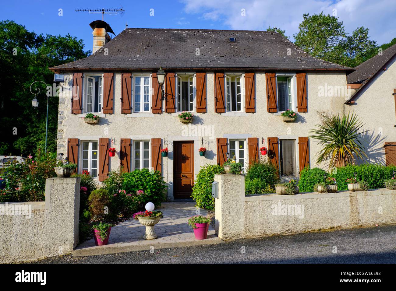 Typical traditional large house in French Basque region Stock Photo - Alamy