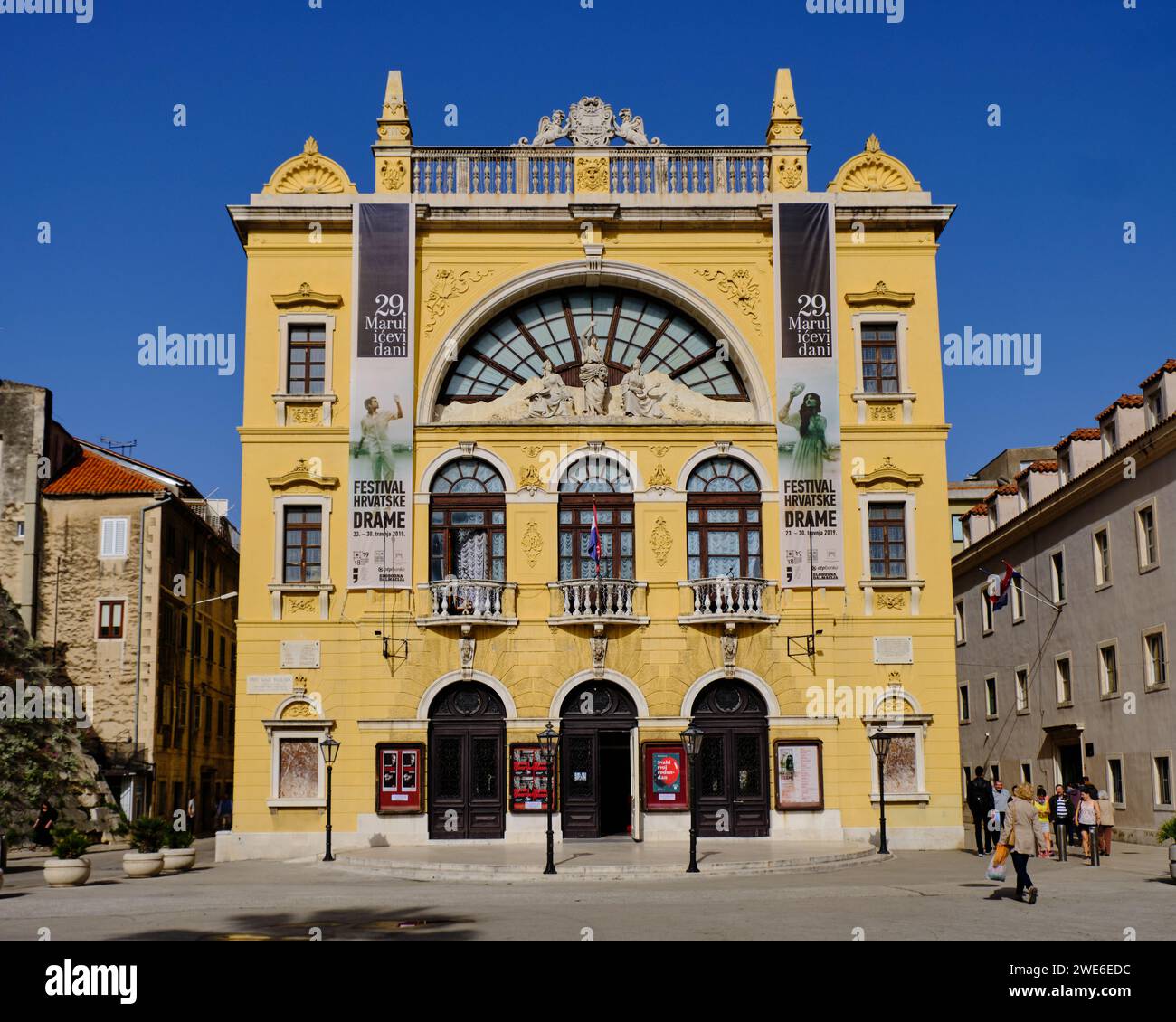 Facade of Croatian National Theatre in Split, the premier theatre house ...