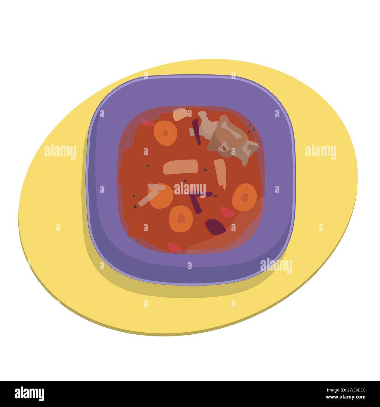 Borscht. Traditional Ukrainian lunch illustration Stock Vector Image ...