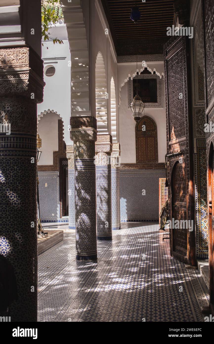 Inner courtyard of riad at Fez, Morocco, Africa Stock Photo - Alamy