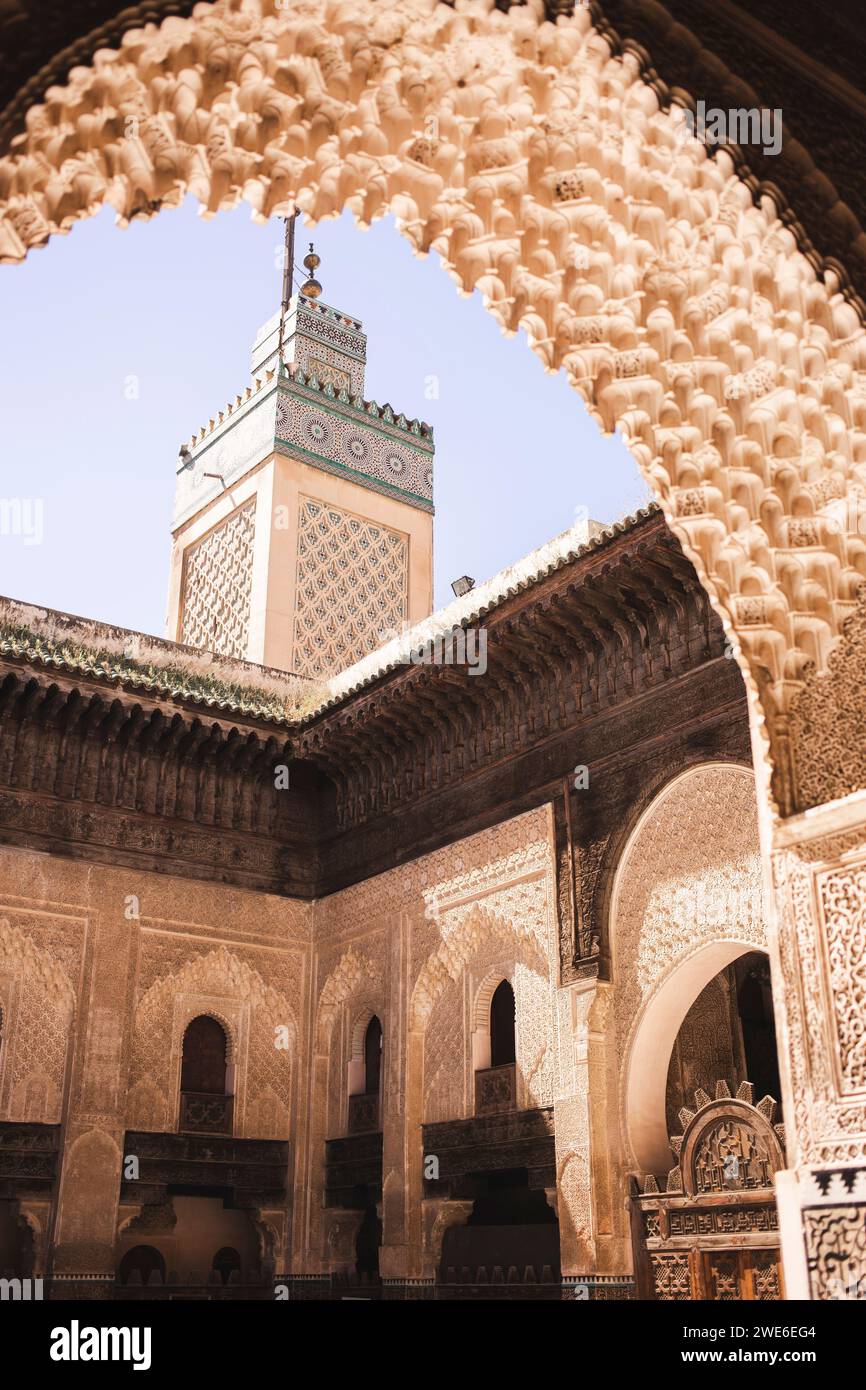 Bou Inania Medersa at Fez, Morocco, Africa Stock Photo - Alamy