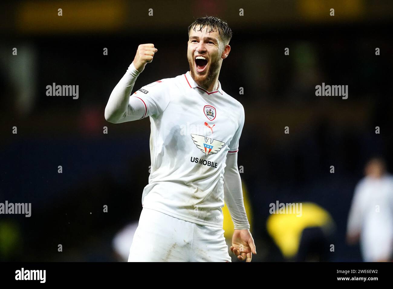 Barnsley's John McAtee celebrates after the final whistle in the Sky ...