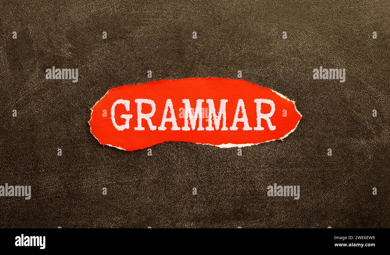 the word grammar wooden cubes with burnt letters, study of grammar of ...