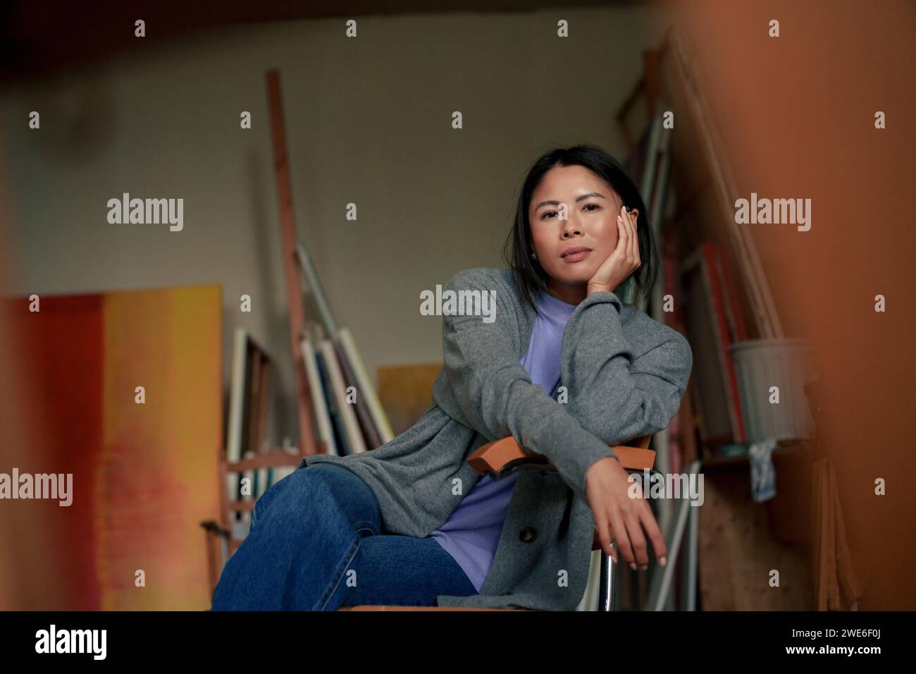 Female painter taking color hi-res stock photography and images - Alamy
