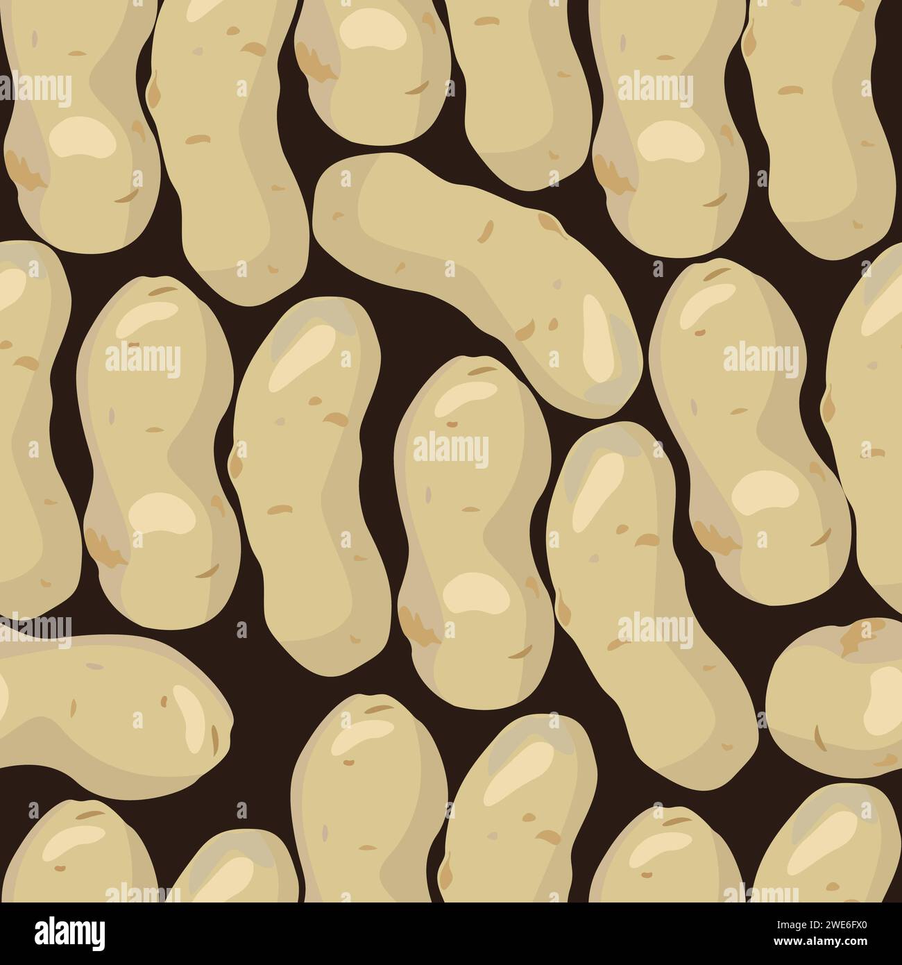 Seamless pattern of whole potatoes. Drawing style Stock Vector Image ...